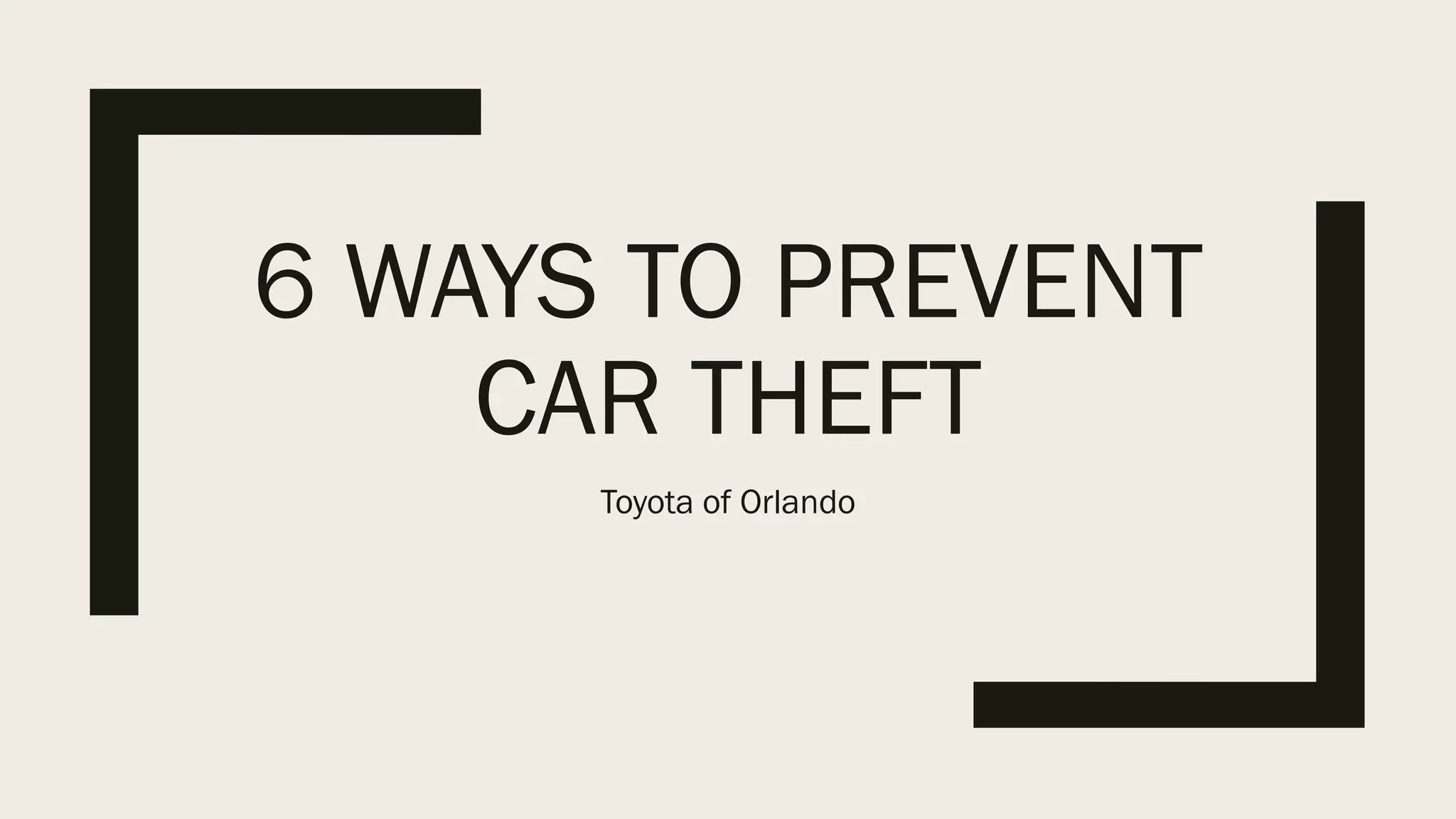 6 ways to prevent car theft | PDF