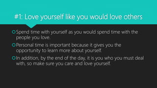 6 ways to promote self care and self-love | PPT