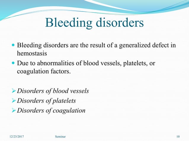 3. approach to_bleeding_disorders_seminar | PPTX | Blood Disorders ...