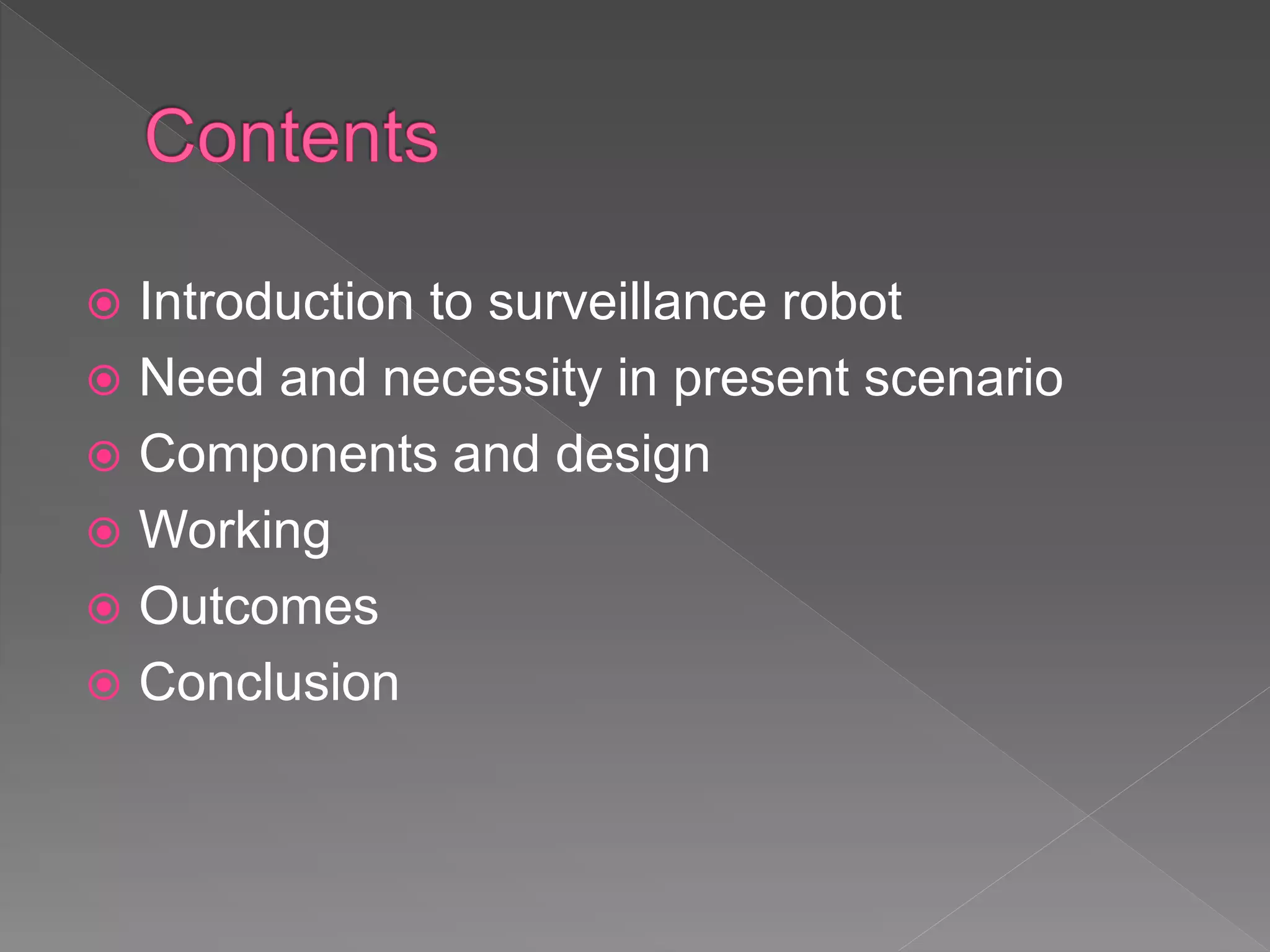 6 wheeled surveillance robot | PPTX