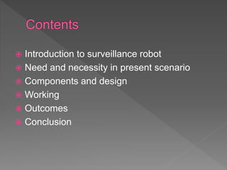 6 wheeled surveillance robot | PPTX