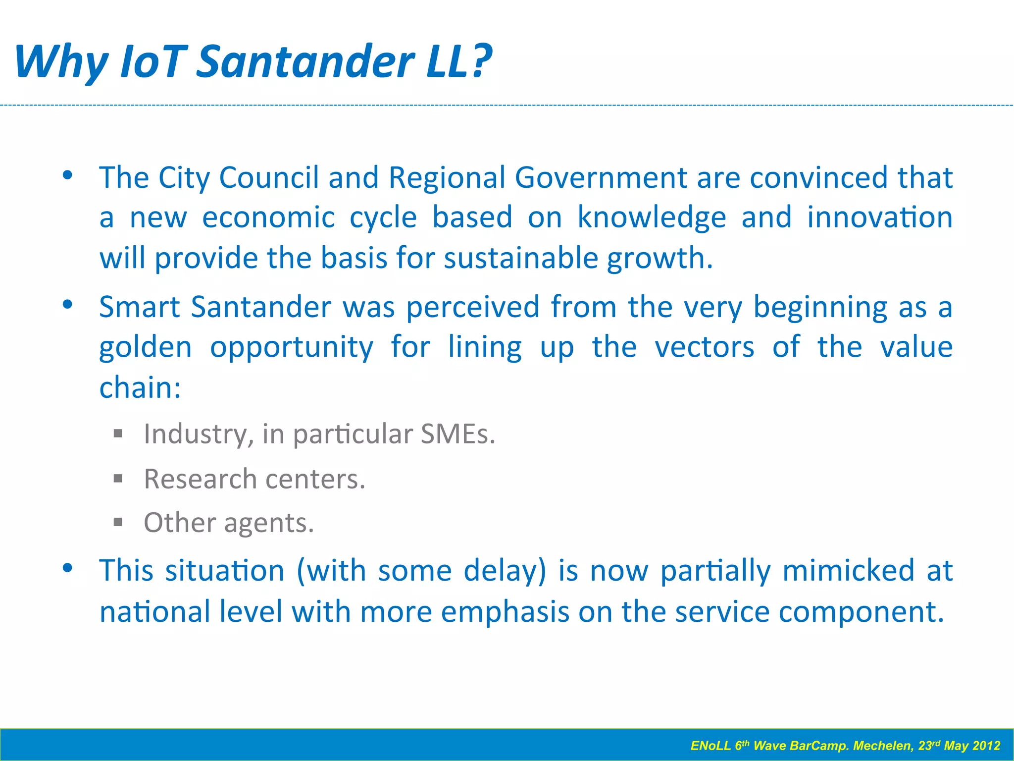 6th Wave member IoT Smart Santander | PPT
