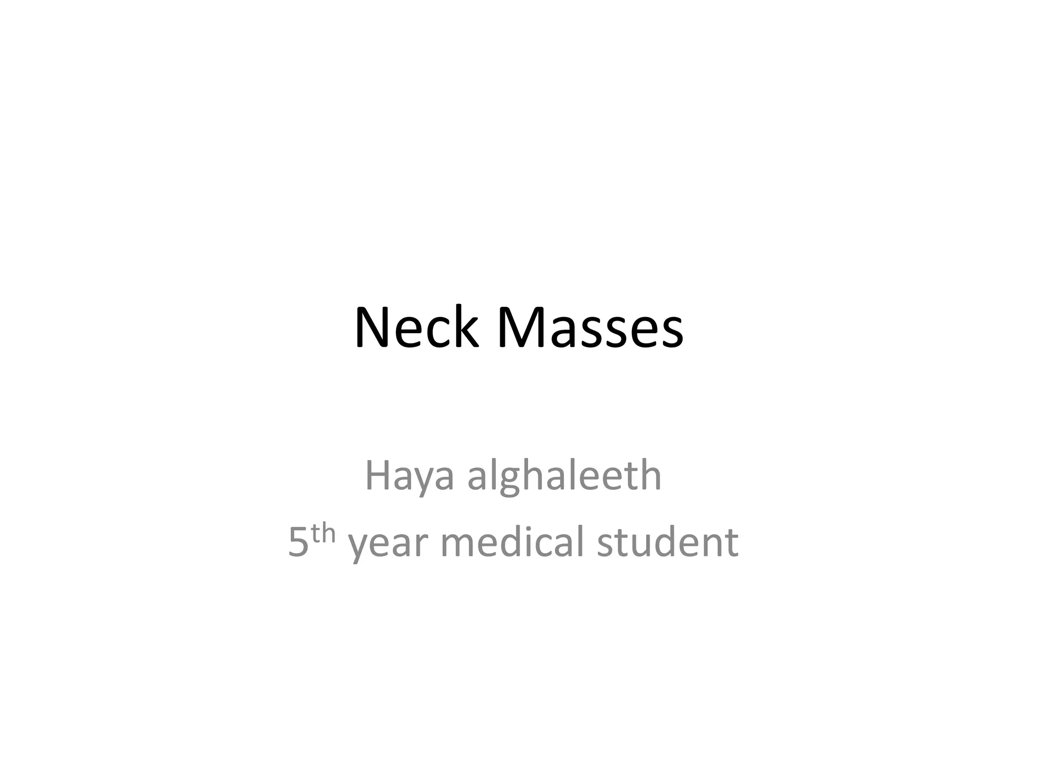Congenital Benign Neck masses | PPTX