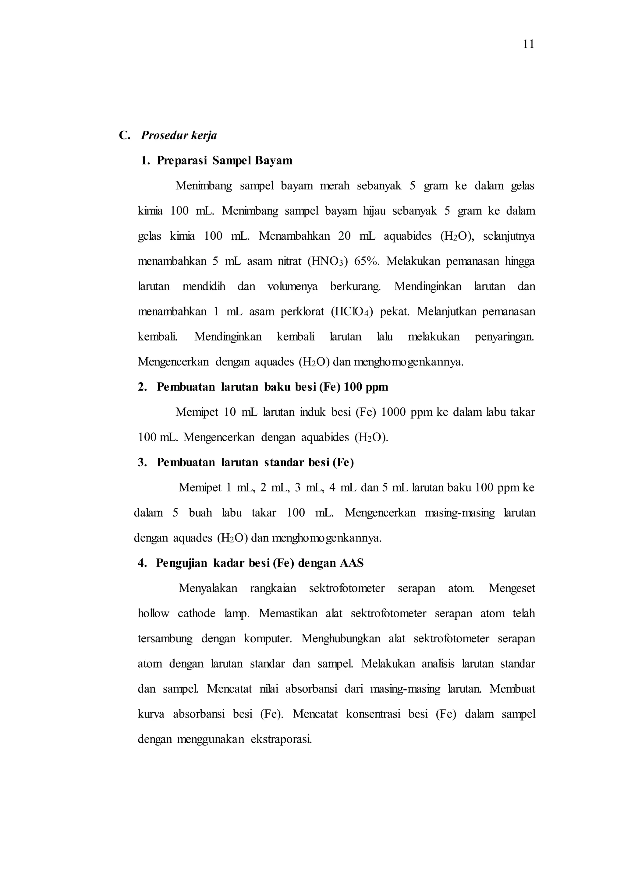 Pengujian kadar besi dalam air dengan metode aas | DOCX