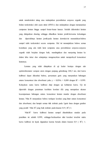 Pengujian kadar besi dalam air dengan metode aas | DOCX