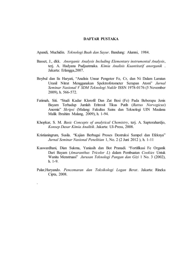 Pengujian kadar besi dalam air dengan metode aas | DOCX