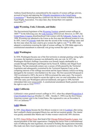 6 woman suffrage in individual states | DOCX | Politics