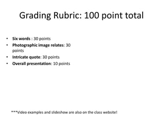 6 word digital memoir slideshow | PPTX