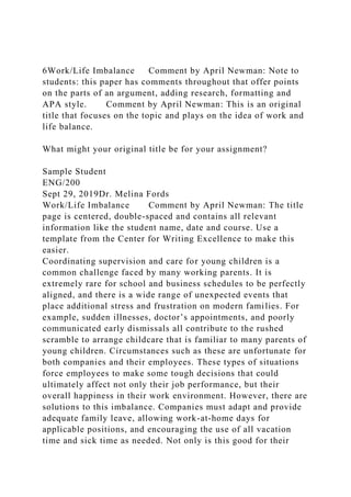 6WorkLife ImbalanceComment by April Newman Note to students th.docx