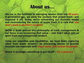Wealth Out of Waste Project Ahmedabad | PPTX