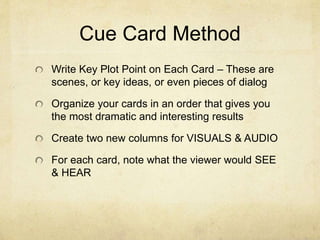 Writing a Documentary Treatment or Script | PPT