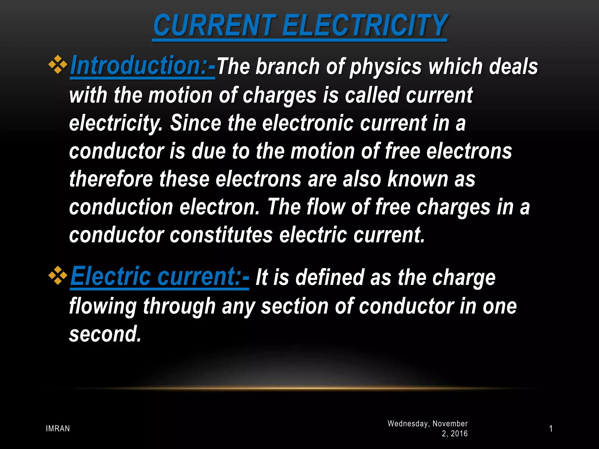 Current and electricity | PPTX
