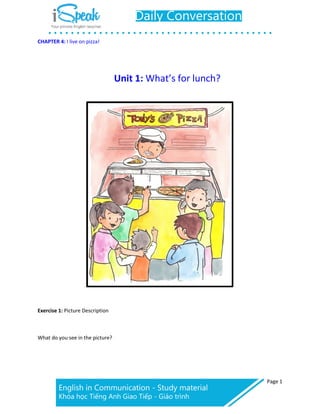 Chapter 4 unit 1. what's for lunch | PDF