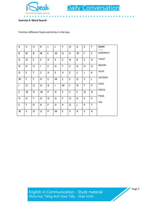 Chapter 4 unit 1. what's for lunch | PDF