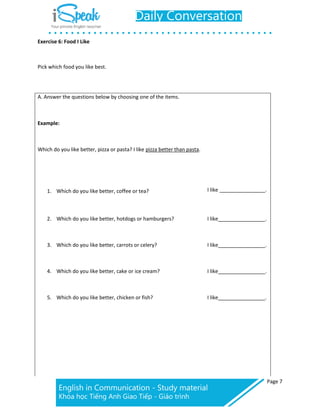 Chapter 4 unit 1. what's for lunch | PDF