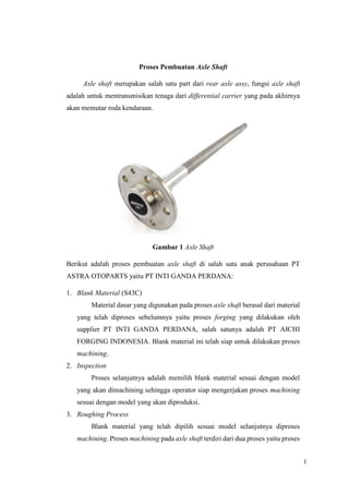 Pembuatan axle shaft | PDF