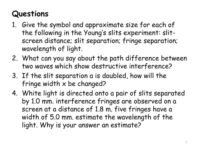 6 young’s slits experiment | PPT