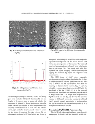 Antibacterial ethylene propylene rubber impregnated with silver ...