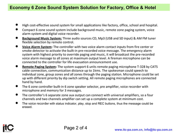 6 zone music & paging sound system | PPT