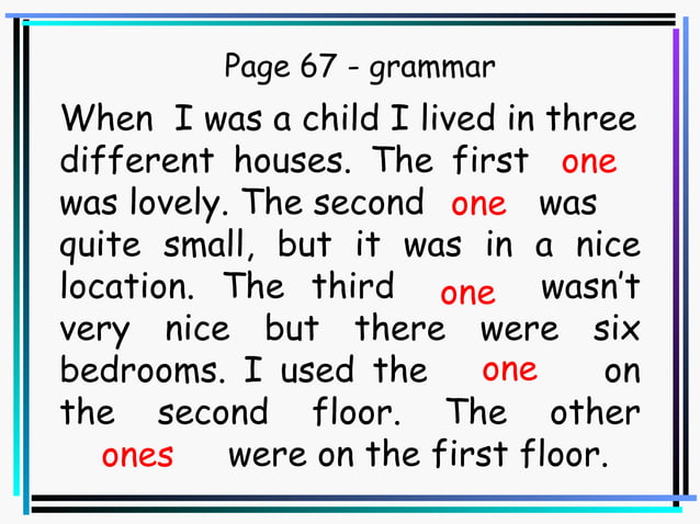 7 1 Pronouns One Ones | PPT