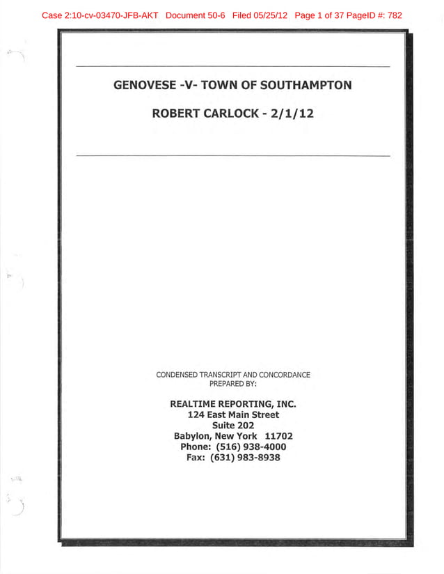 Ex E Deposition Transcript Of Robert Carlock Pdf