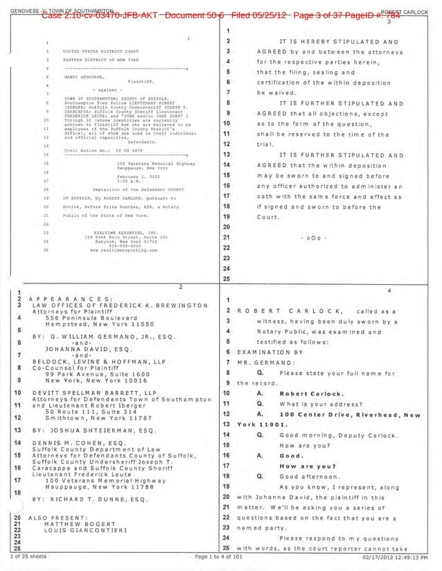 Ex E Deposition Transcript Of Robert Carlock Pdf