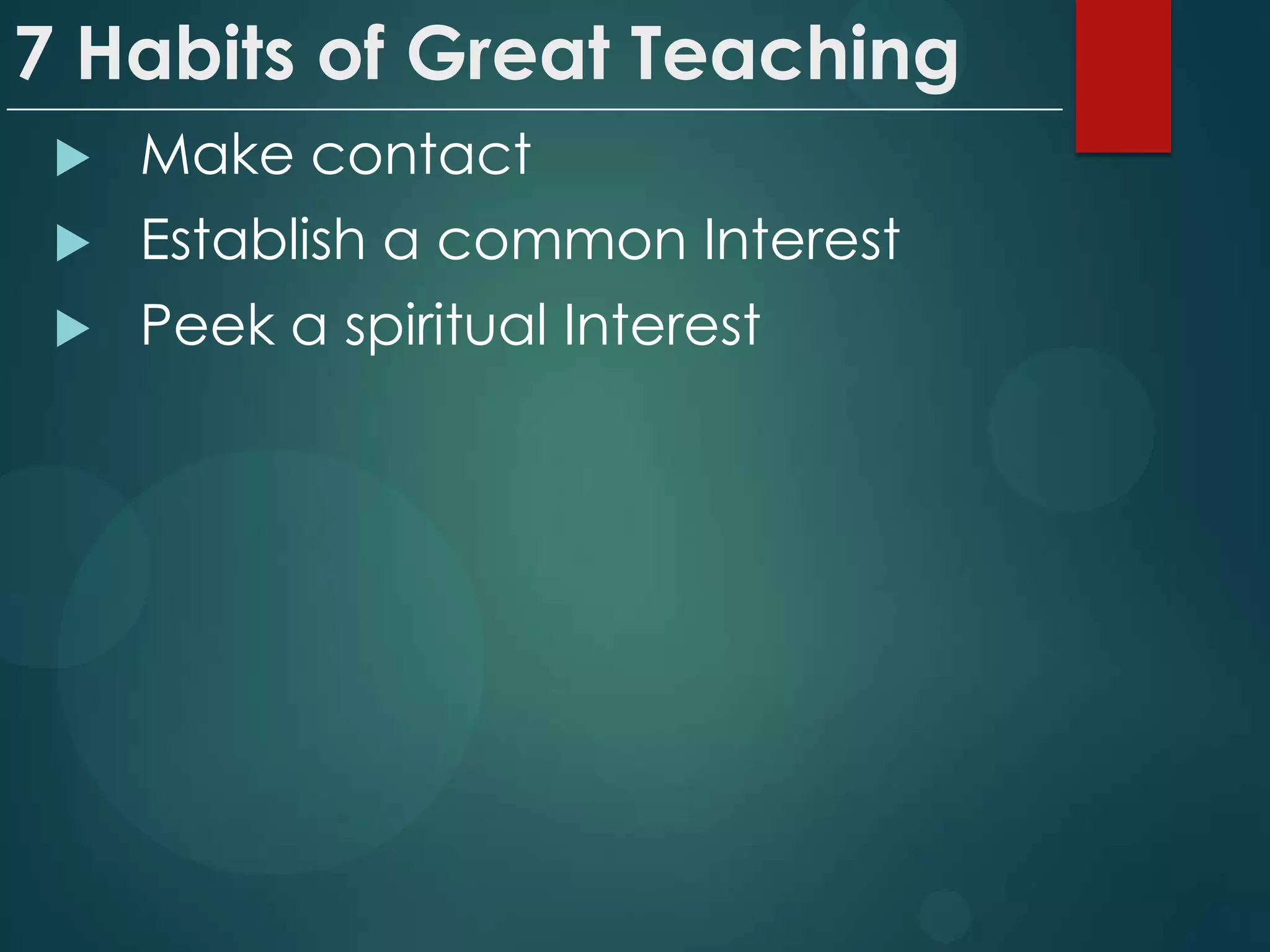7 Habits of Good Teaching | PPTX