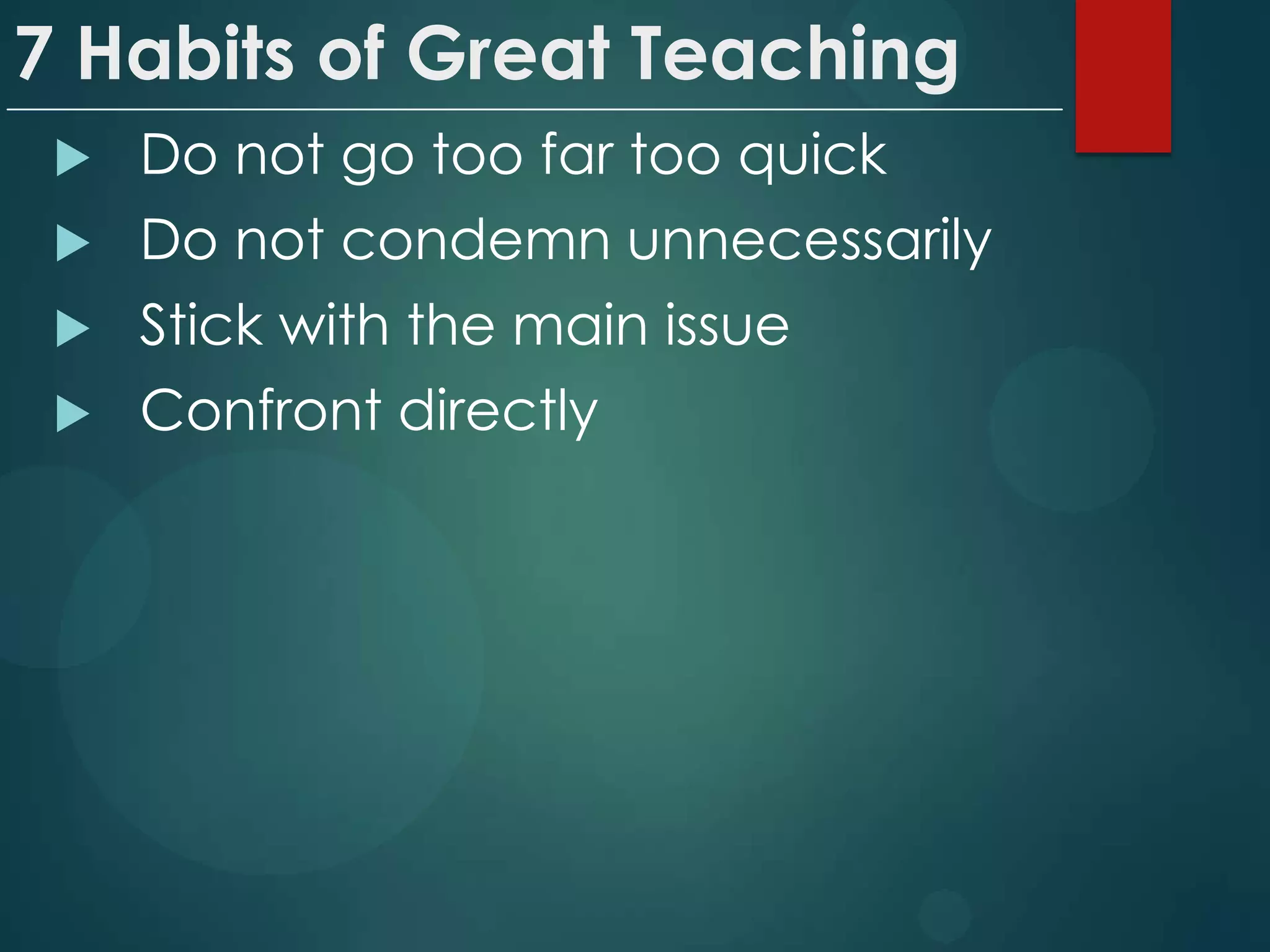 7 Habits of Good Teaching | PPTX