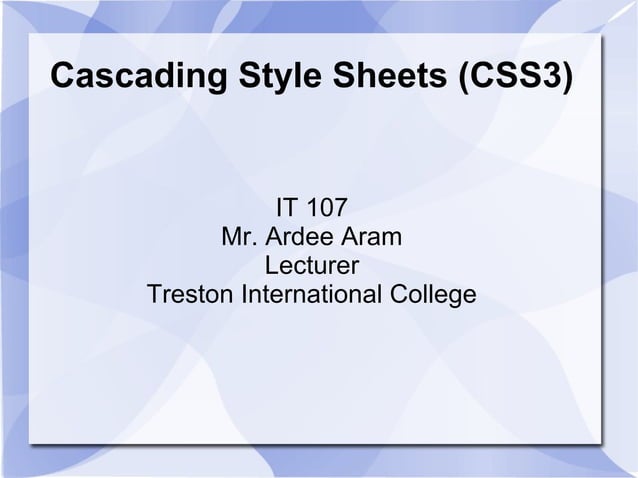 An Introduction to Cascading Style Sheets (CSS3) | ODP