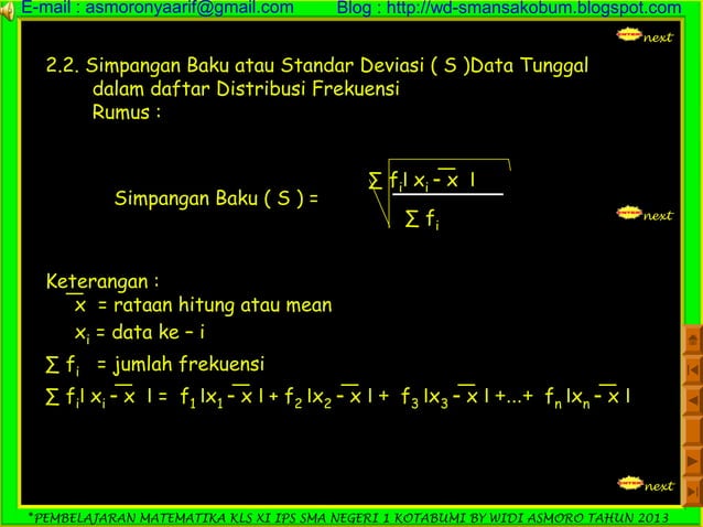 7.Simpangan Baku atau Standar Deviasi | PPT