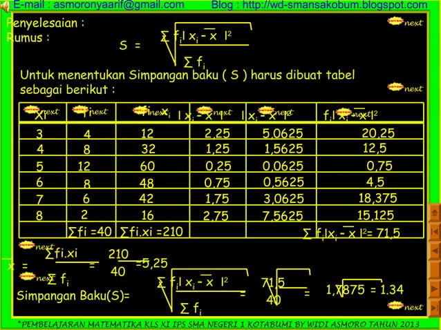 7.Simpangan Baku atau Standar Deviasi | PPT