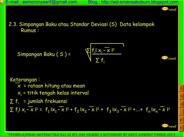 7.Simpangan Baku atau Standar Deviasi | PPT