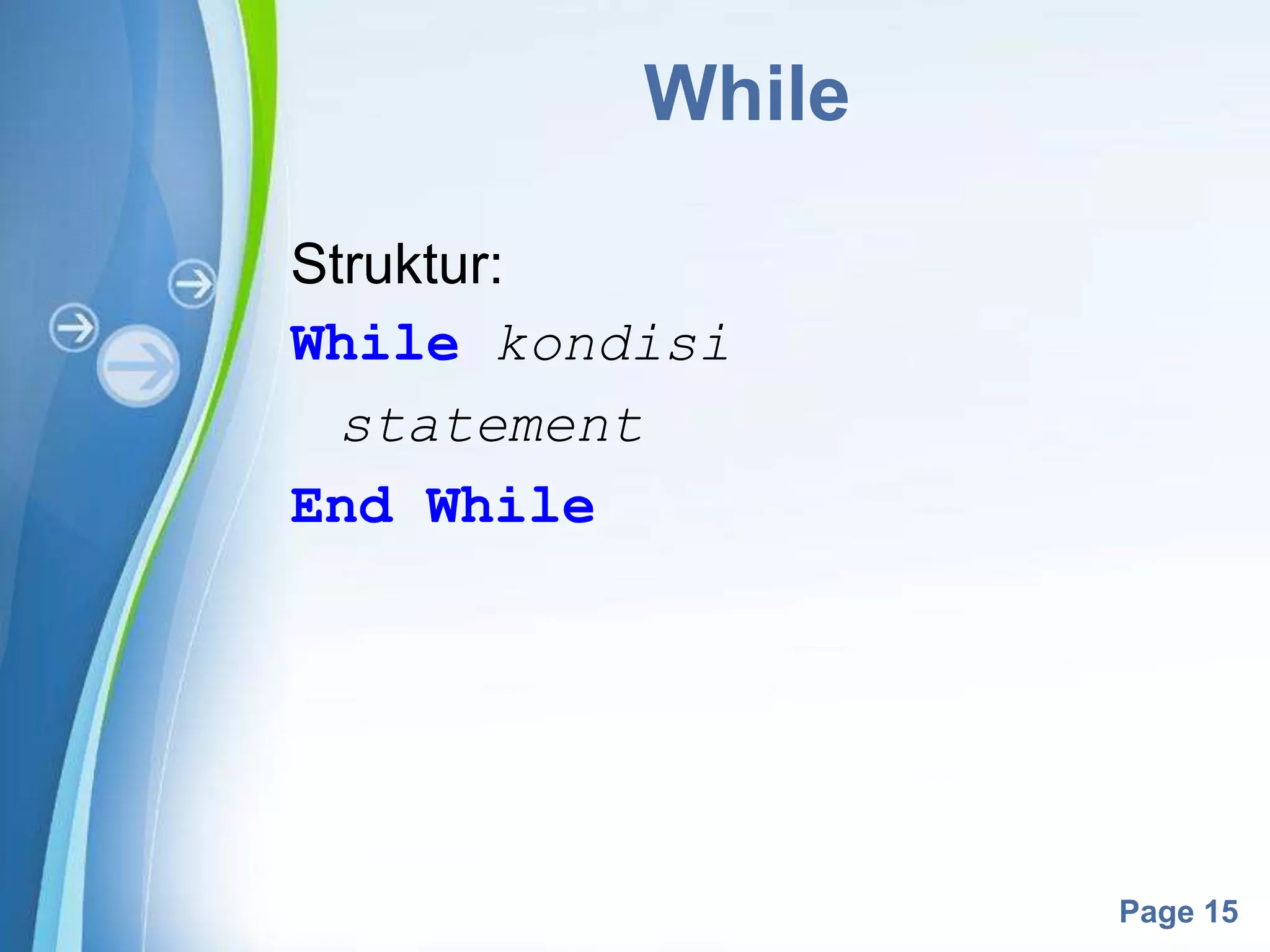 7. percabangan dan perulangan | PPTX