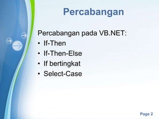 7. percabangan dan perulangan | PPTX