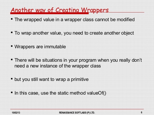 wrapper classes