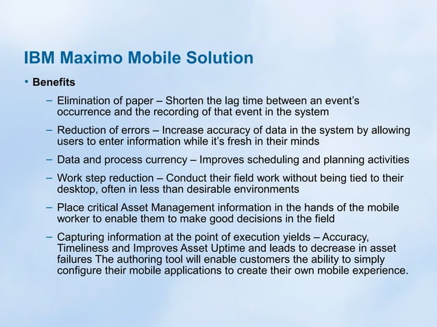 IBM Maximo Asset Management 7.5 Add-ons | PPT