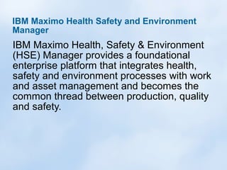 IBM Maximo Asset Management 7.5 Add-ons | PPT