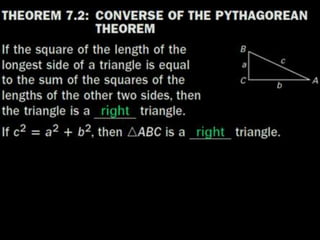7.2 use the converse of the pythagorean theorem | PPTX