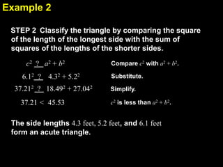 7.2 use the converse of the pythagorean theorem | PPTX