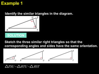 7.3 use similar right triangles | PPT