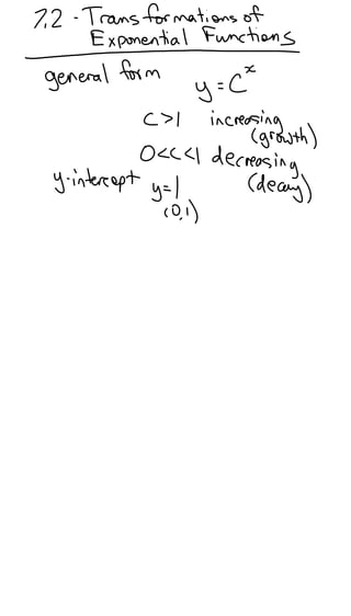 7.2 transformations of exponential functions | PPTX