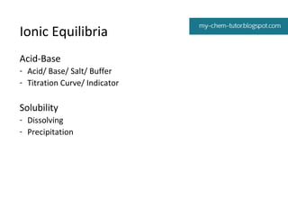 Ionic Equilibria - Acid & Base | PPT | Chemistry | Science