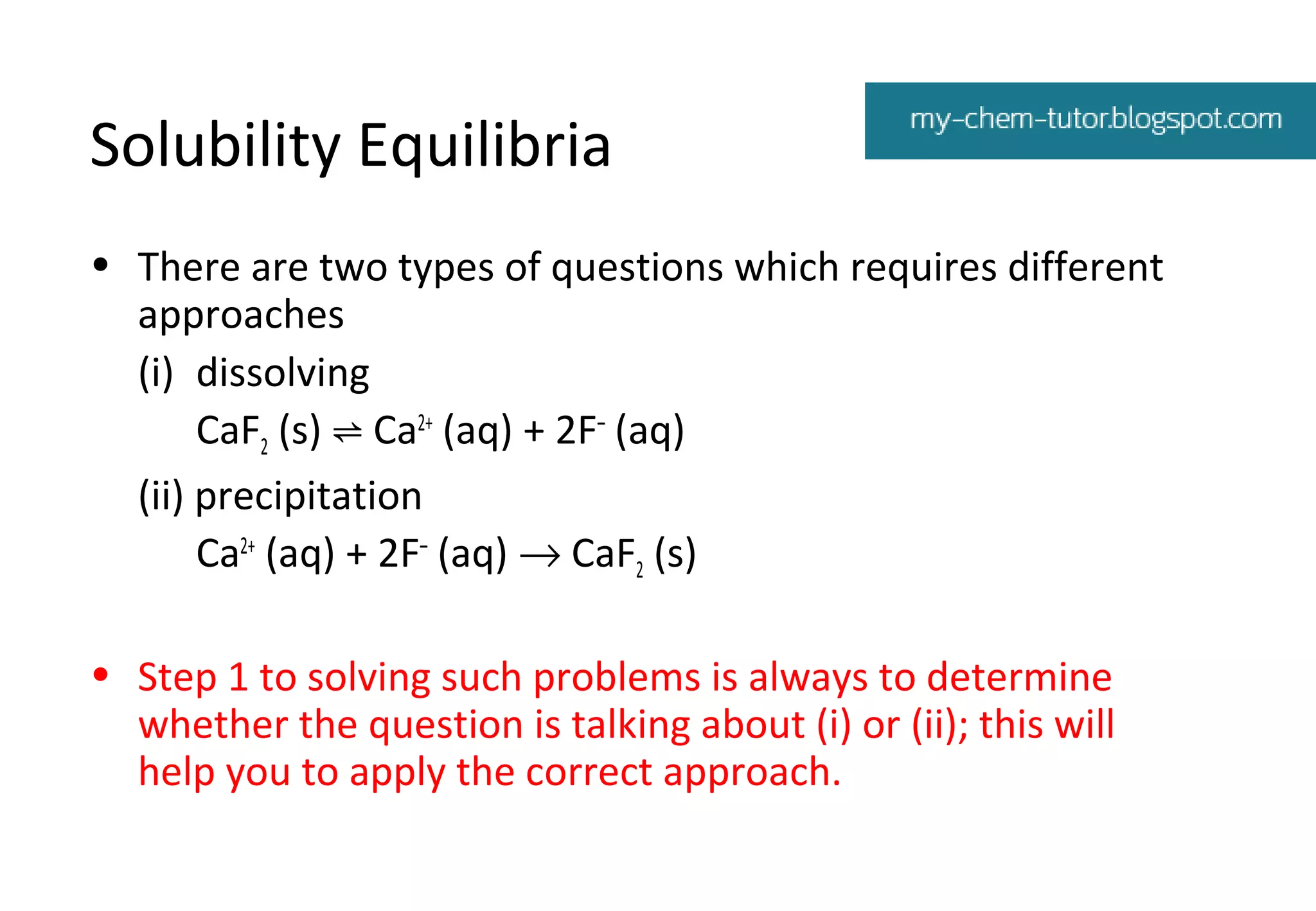 Ionic Equilibria - Solubility | PPT