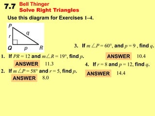 7.7 solve right triangles | PPTX