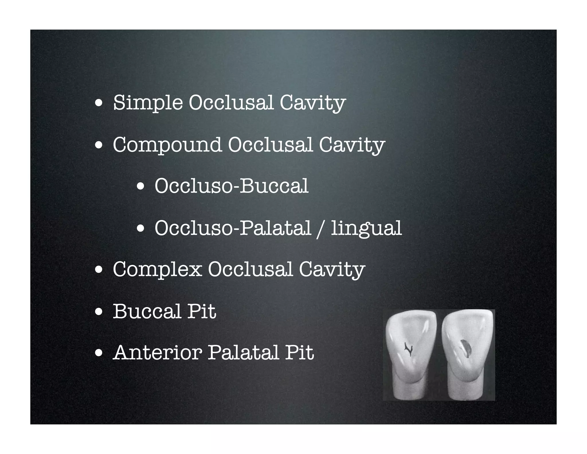 amalgam cavity preparation class i | PDF