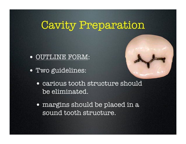 amalgam cavity preparation class i | PDF | Dental Health | Diseases and ...