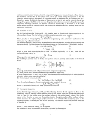 Analysis of a Single Stage Three Level Converter for a Wind Driven Self Excited Induction ...