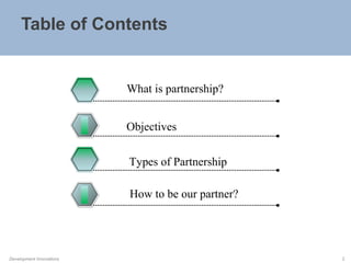 Partnerships - Development Innovations Orientation | PPT | Business ...