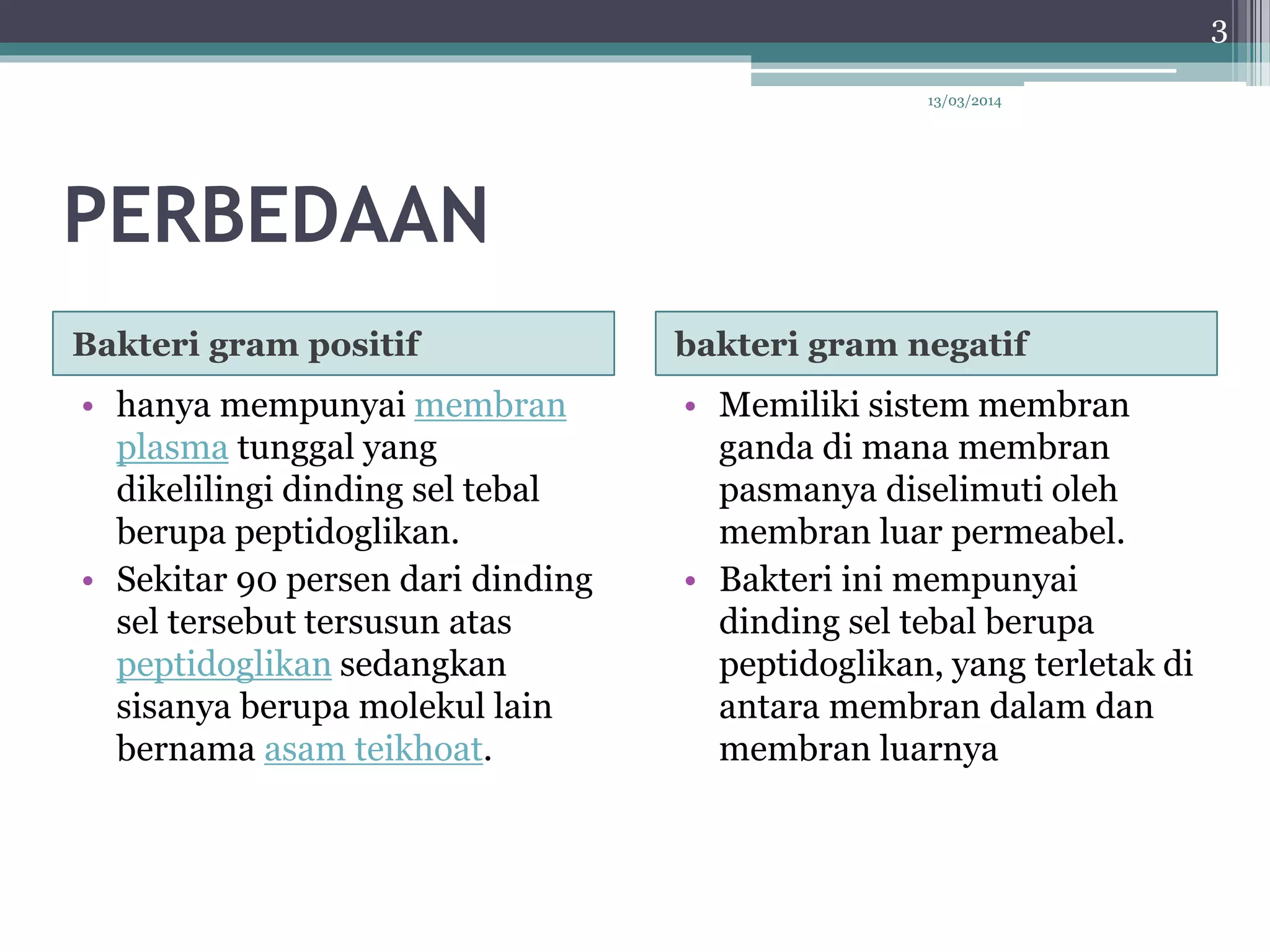 perbedaan gram positif dan gram negatif | PPTX