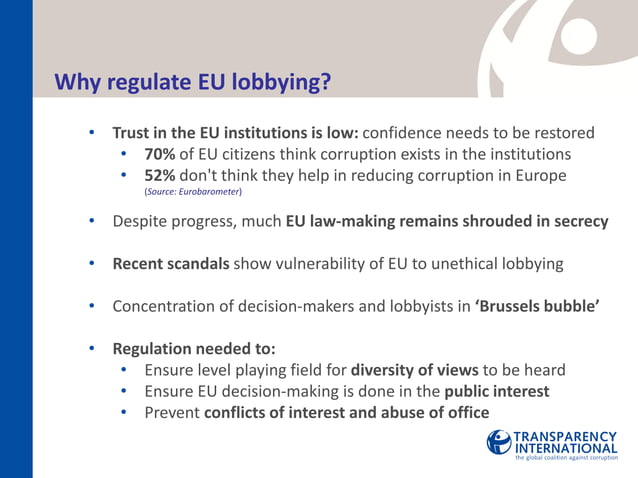 Lobbying and emerging risks to integrity: Revolving doors and expert groups at the EU level ...